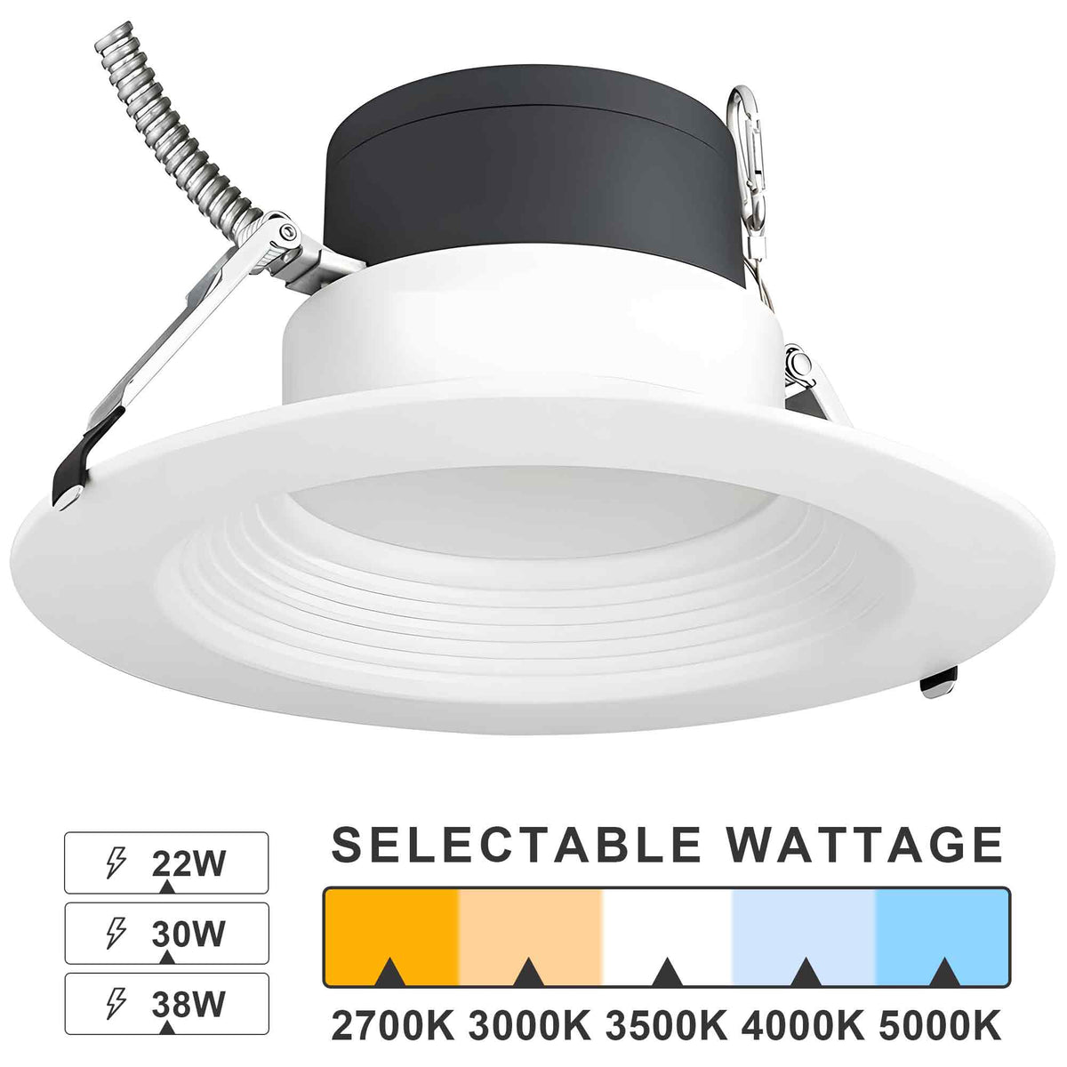 10'' LED Commercial Recessed Downlight-Selectable Wattage 22/30/38W-Se ...